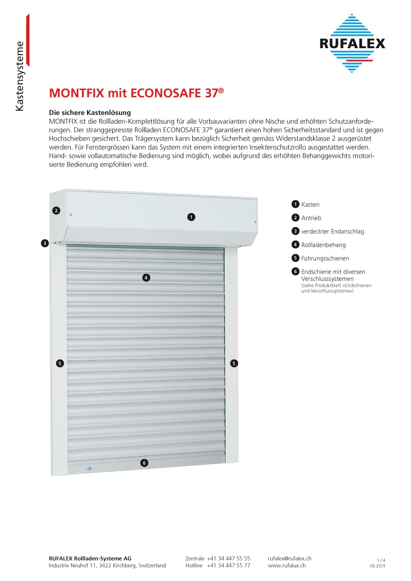 MONTFIX ECONOSAFE 37 - RUFALEX Rollladen-Systeme AG